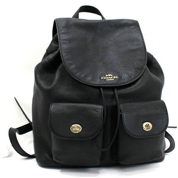 OTHERS | Bags | Coach Rucksack Backpack Peppled Leather Black F2908 ...